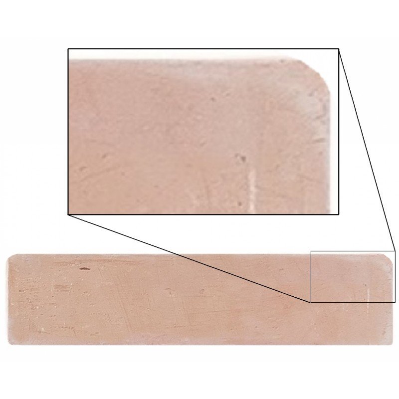 Plinthe Terre cuite fait main Natural bords arrondis 10x40