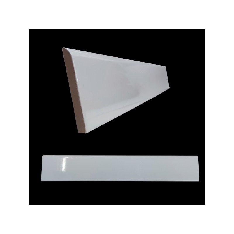 Plinthe carrelage blanc brillant uni 8x60 Mainzu